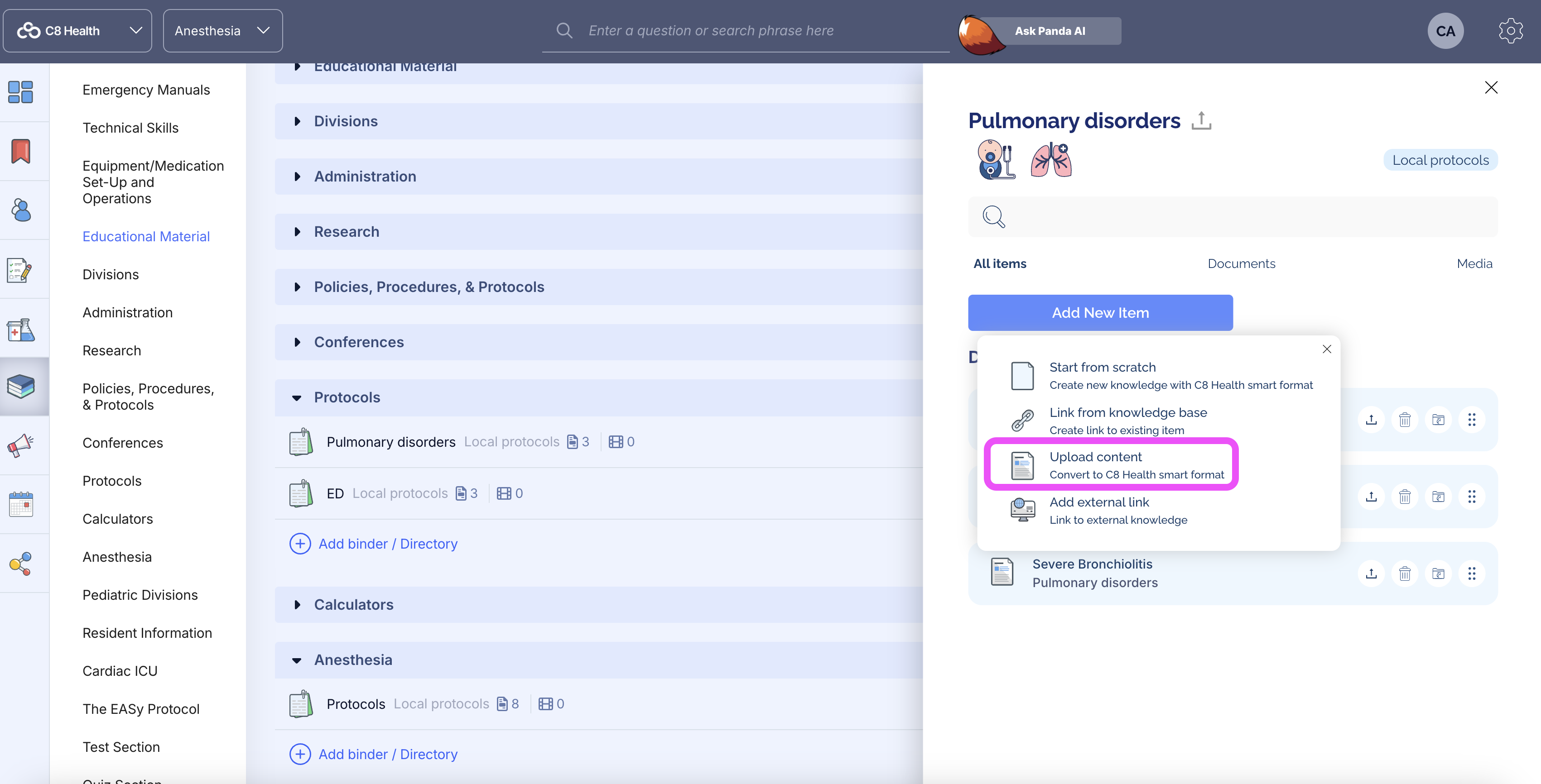 Uploading Items to the knowledge base